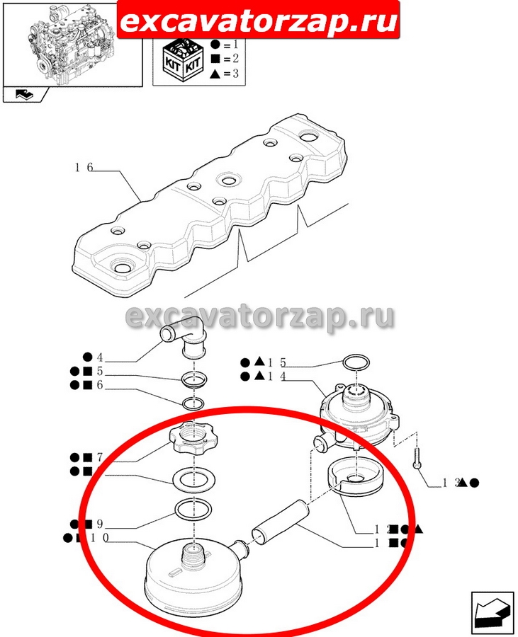 Купить фильтр сапуна 87304662, 5802292922 (hi-fi) двигателя экскаватора ...